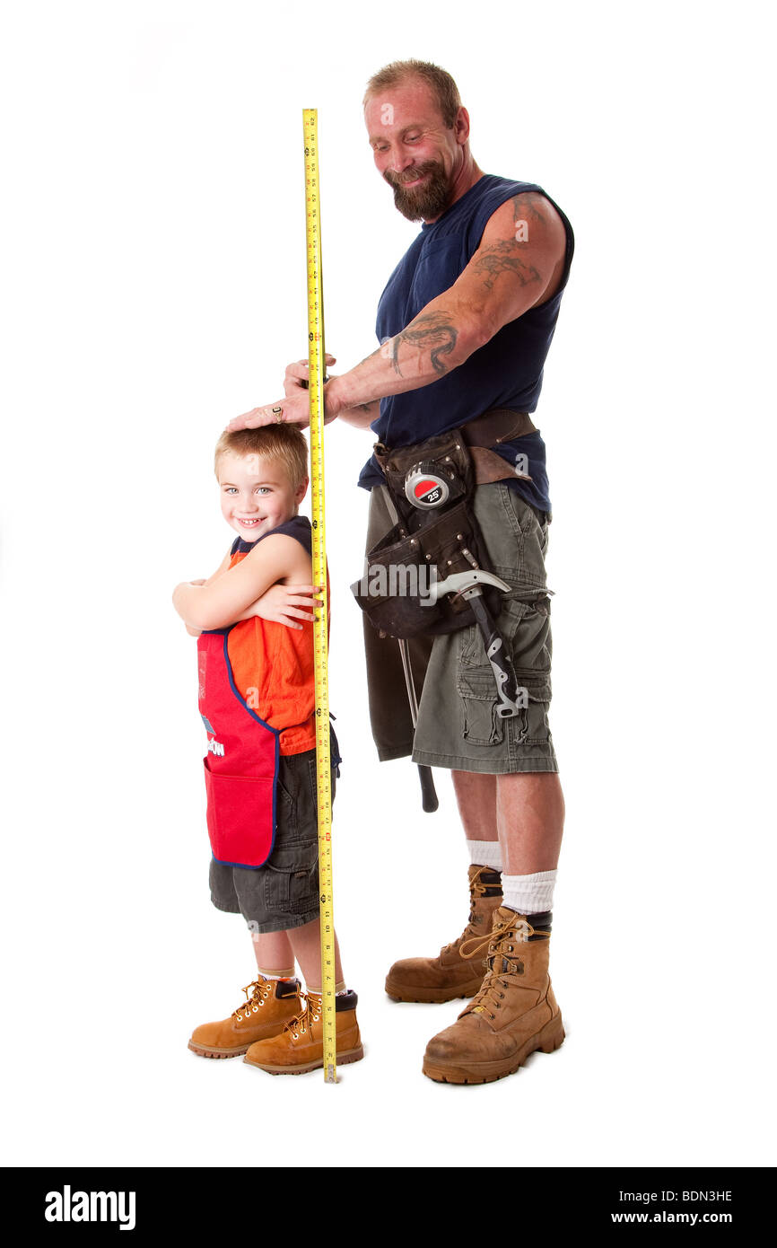 Man measure height Cut Out Stock Images & Pictures - Alamy