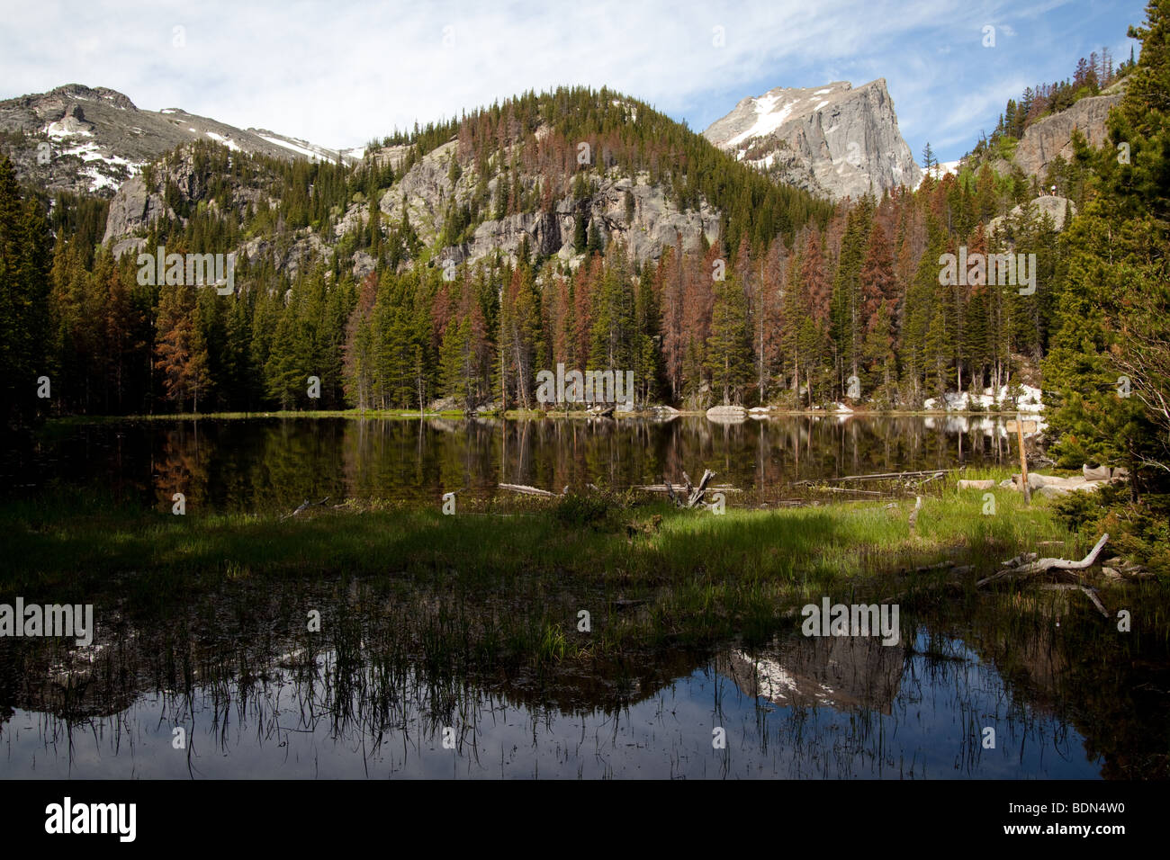 Nymph Lake, Estes Park Colorado Stock Photo - Alamy