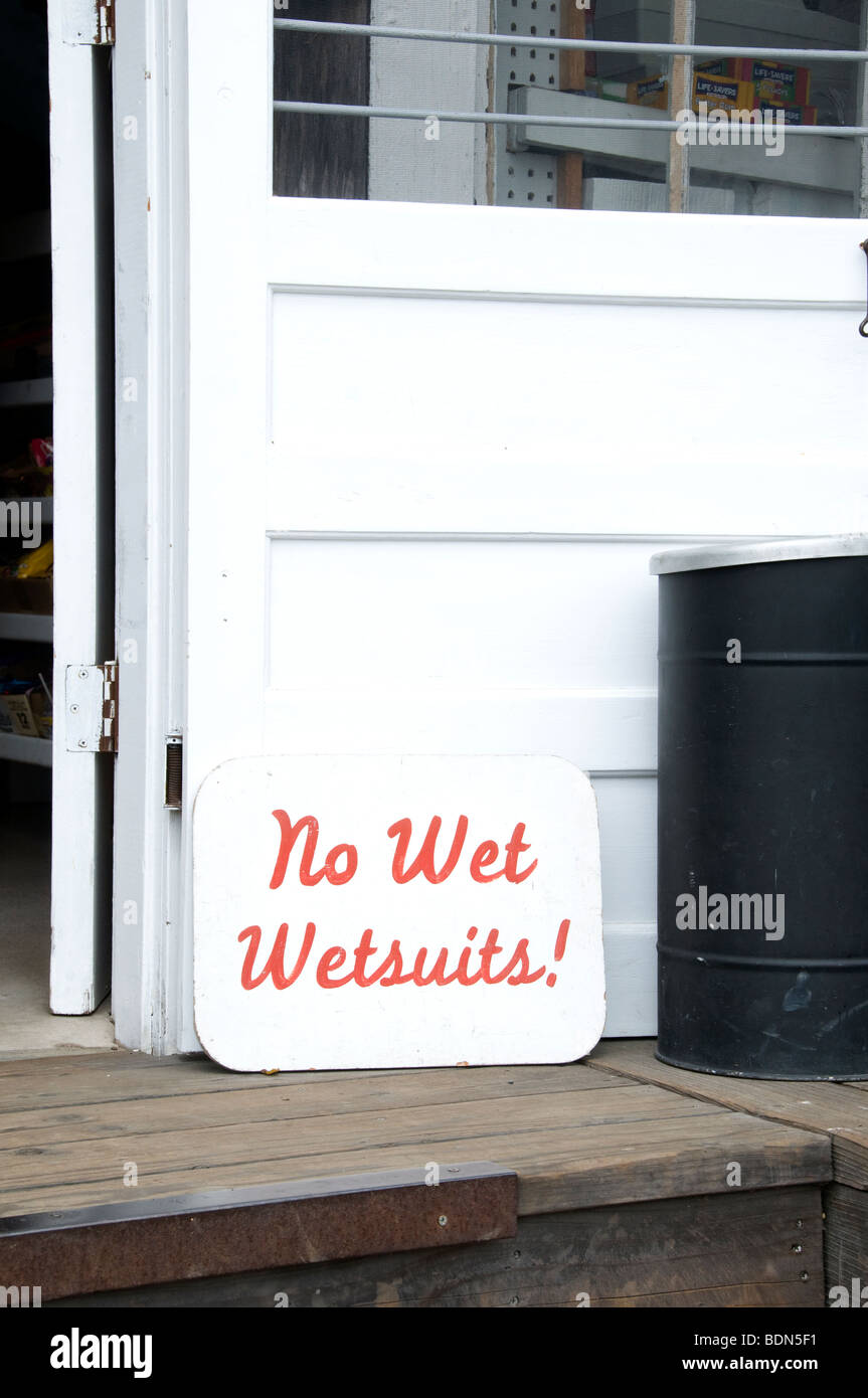 no wet west suits sign Stock Photo - Alamy