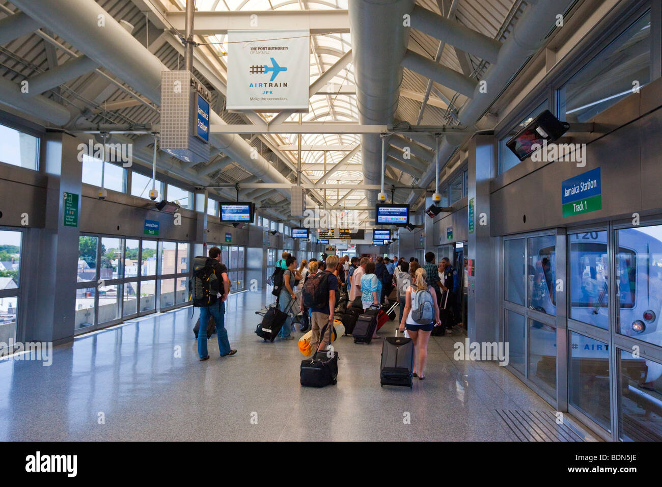 Airtrain to JFK Airport in New York Stock Photo - Alamy