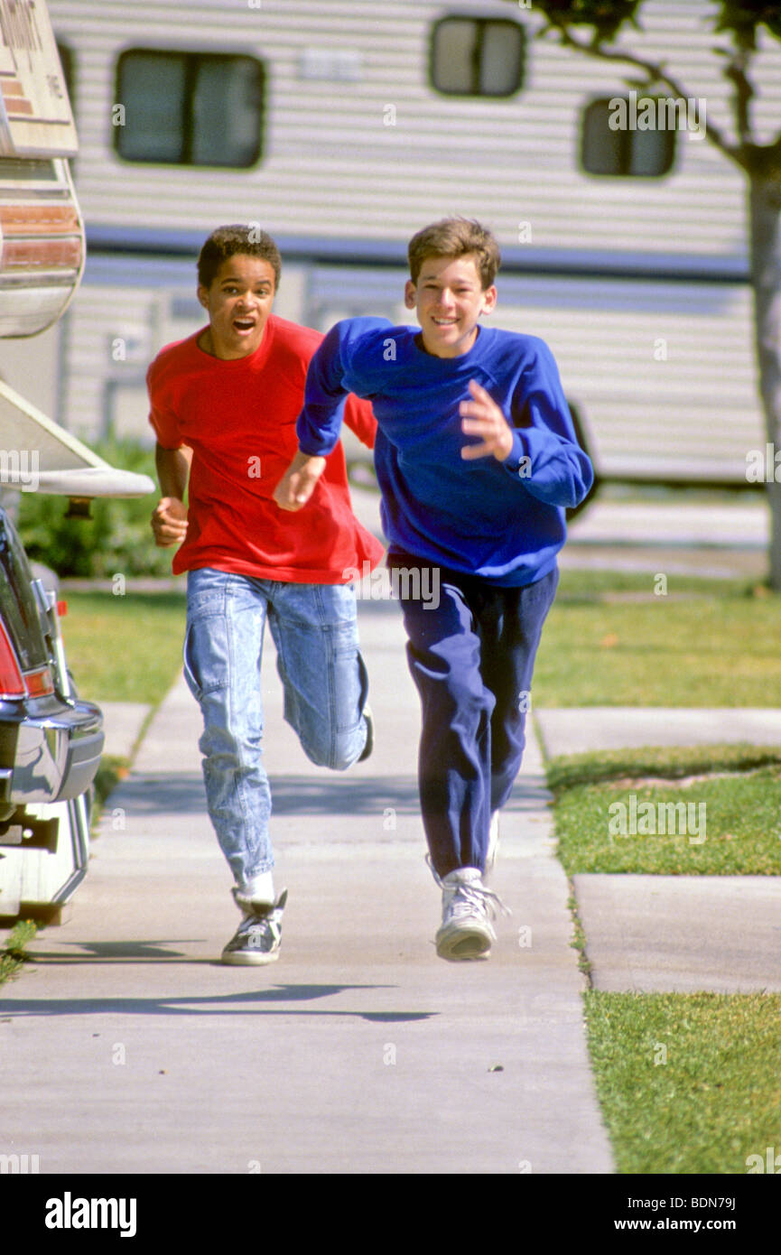 friend compete fast chase enjoy workout Stock Photo - Alamy