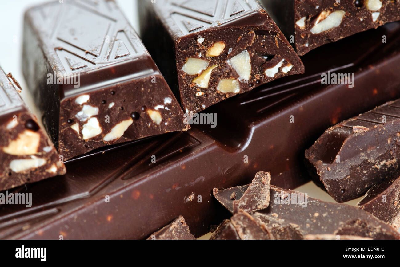 Dark delicious chocolate closeup view Stock Photo - Alamy