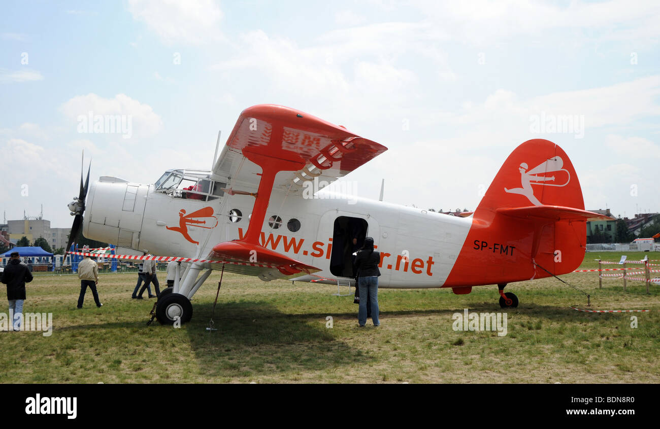 PZL Antonov An-2 biplane during exhibit in Warsaw, Poland Stock Photo ...