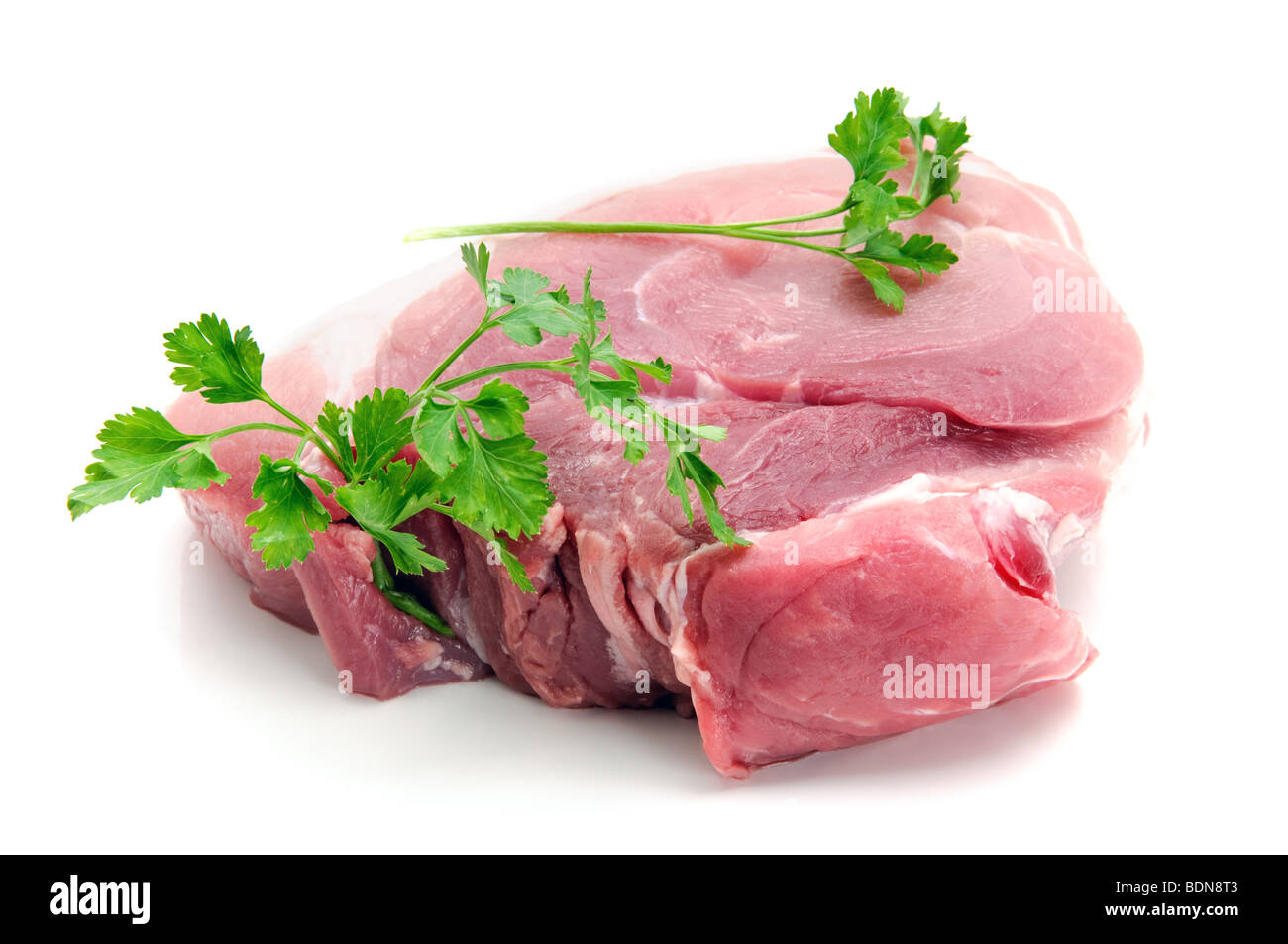 Fresh raw pork isolated on white Stock Photo - Alamy