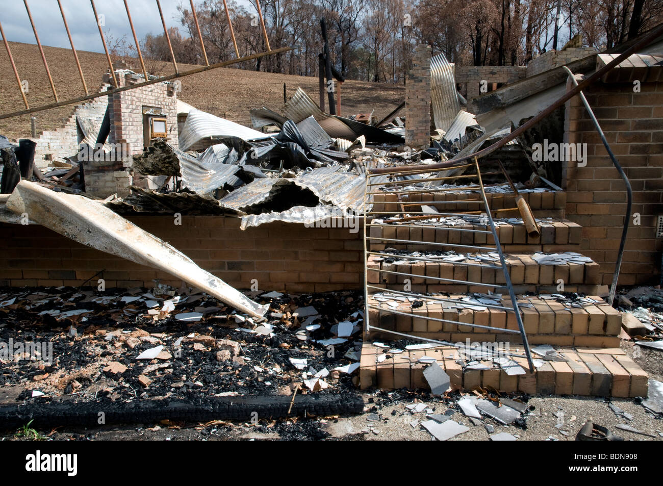 Devastation after bushfires Stock Photo - Alamy