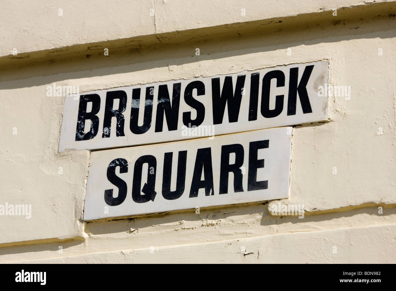 Brunswick Square road sign, Hove, East Sussex, UK Stock Photo - Alamy