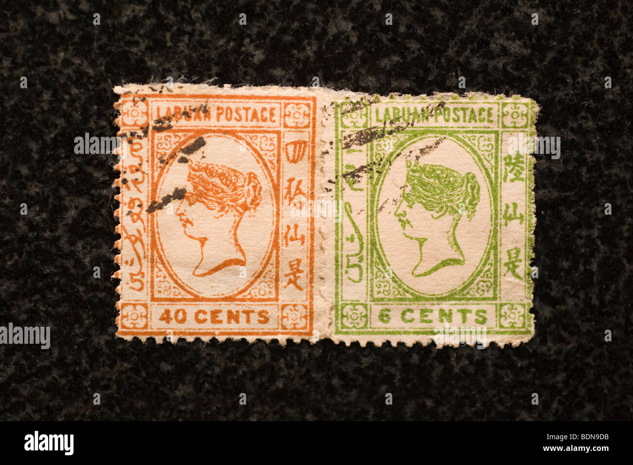 Labuan postage stamps Queen Victoria Stock Photo - Alamy