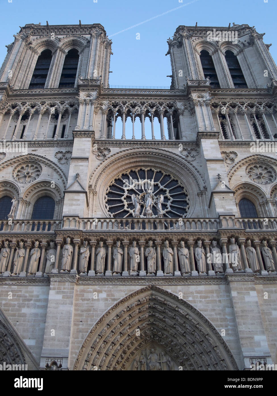 Gothic facade of the Cathedral of Notre Dame de Paris, Paris, France ...