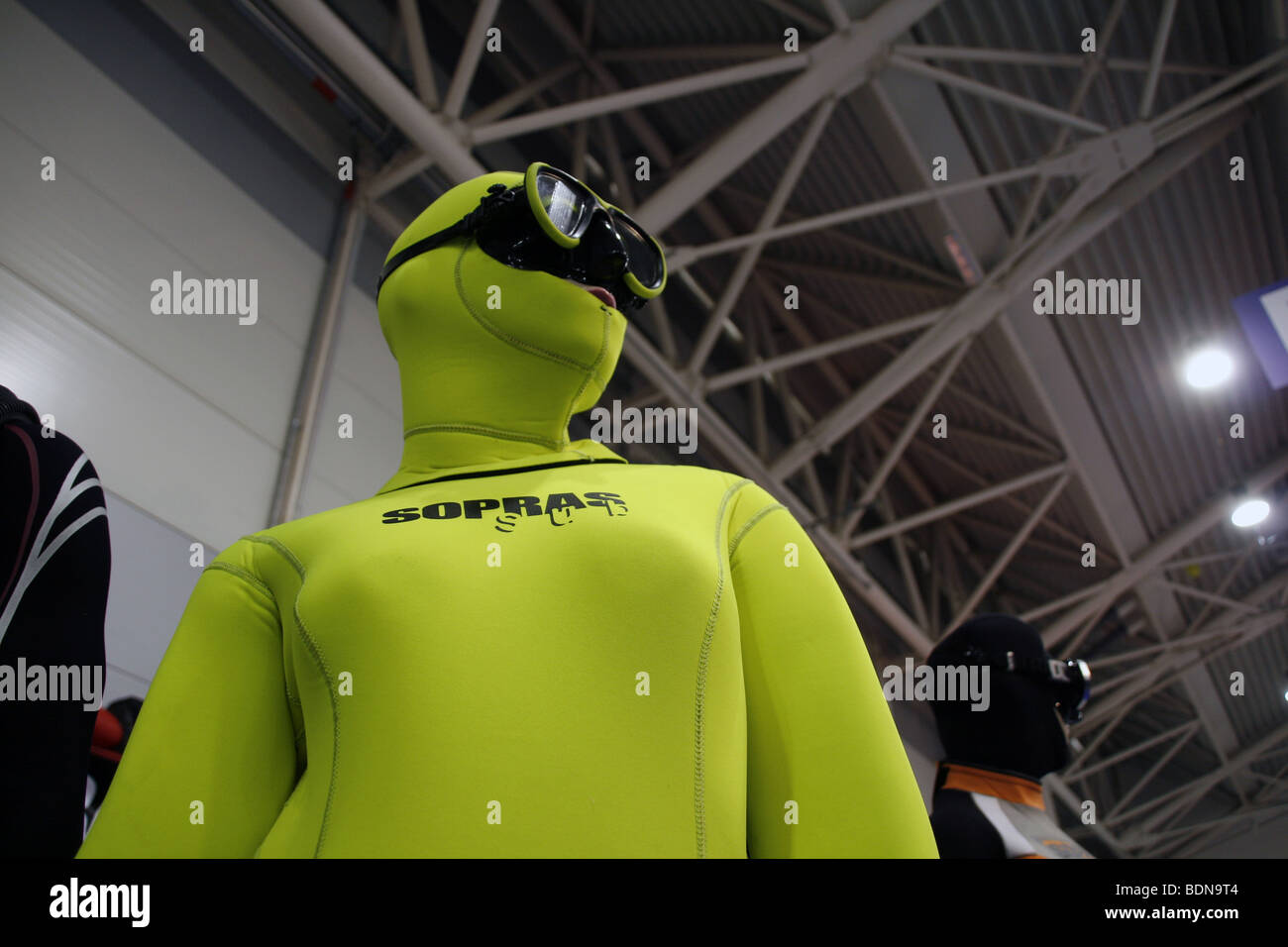 scuba diving equipment on display at boat show Stock Photo - Alamy