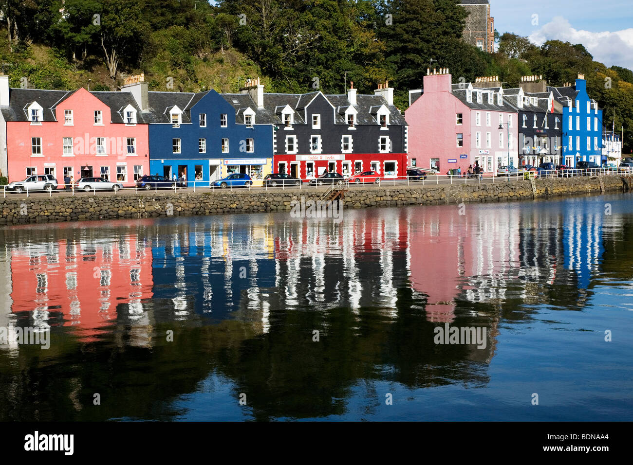 View from fishing pier of Tobermory on the Isle of Mull, Scotland ...