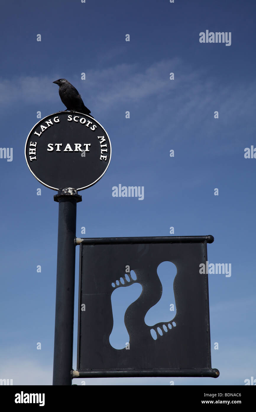Lang Scots Mile start sign on Ayr Promenade, Ayrshire, Scotland, UK ...