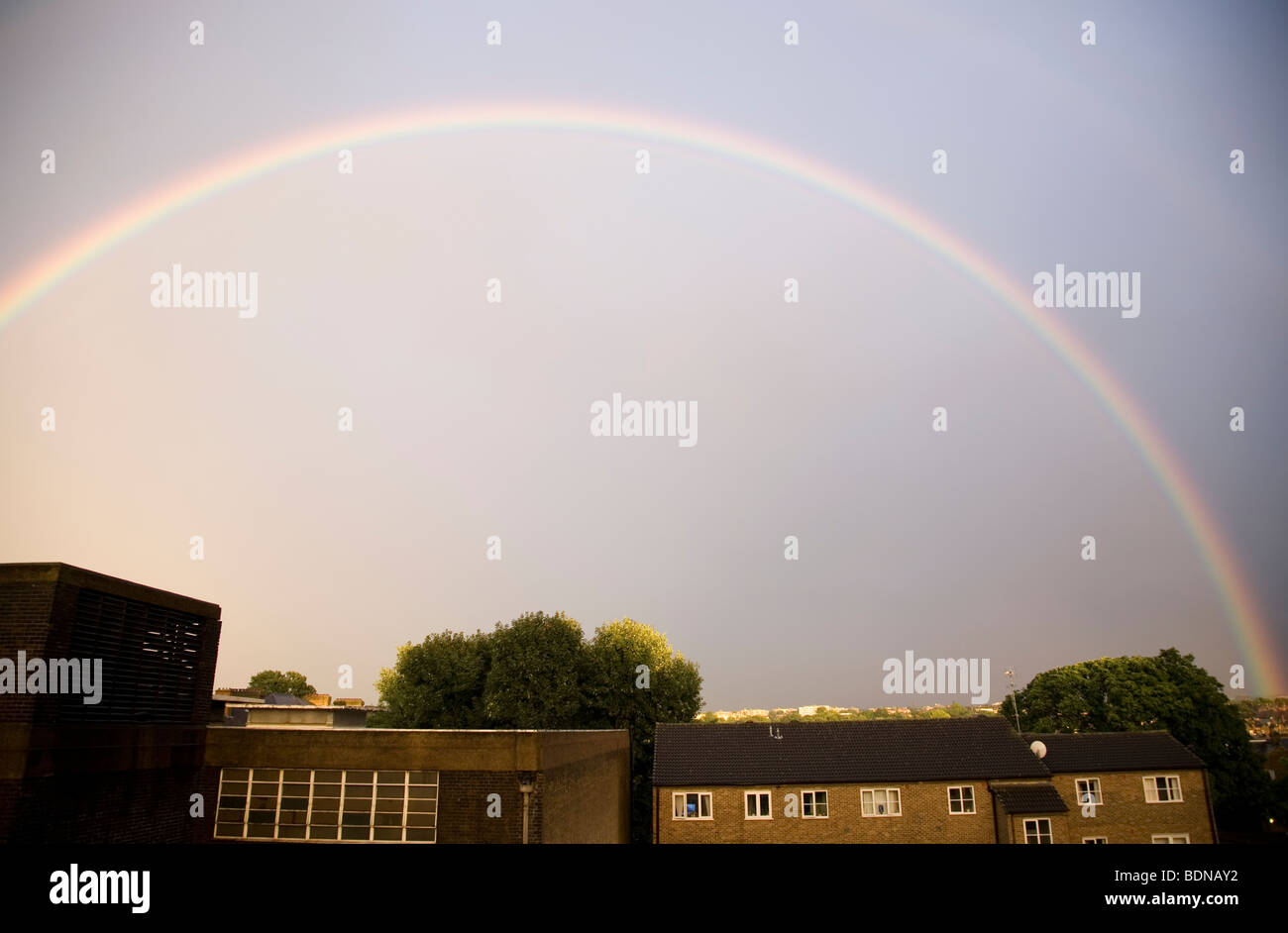 Rainbow over South London Stock Photo - Alamy