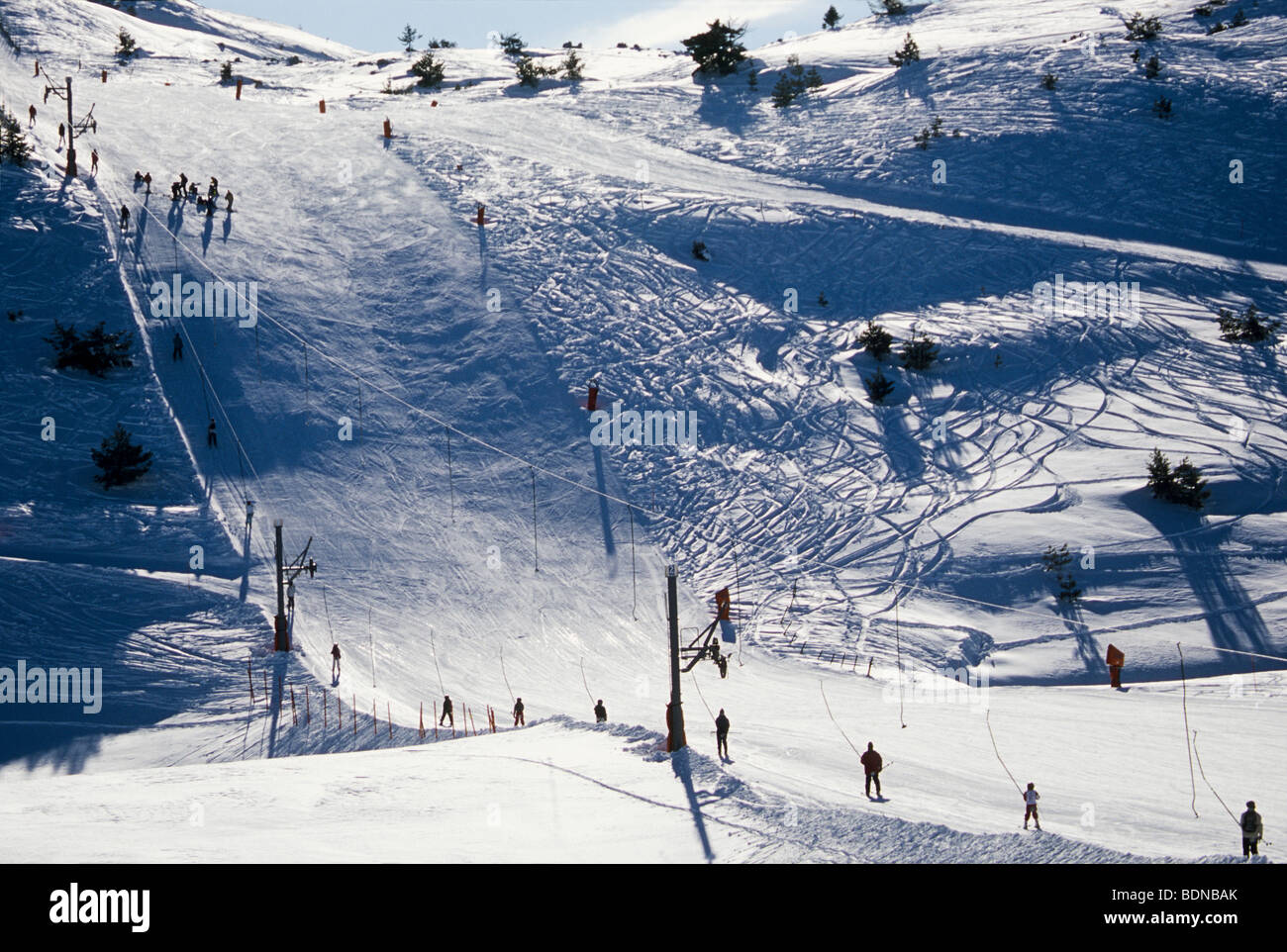 Overview of the piste of the ski station of Isola 2000 Stock Photo - Alamy