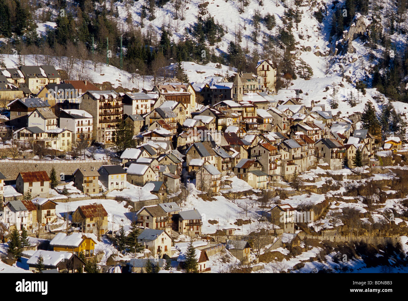 overview of the village of Beuil Stock Photo - Alamy