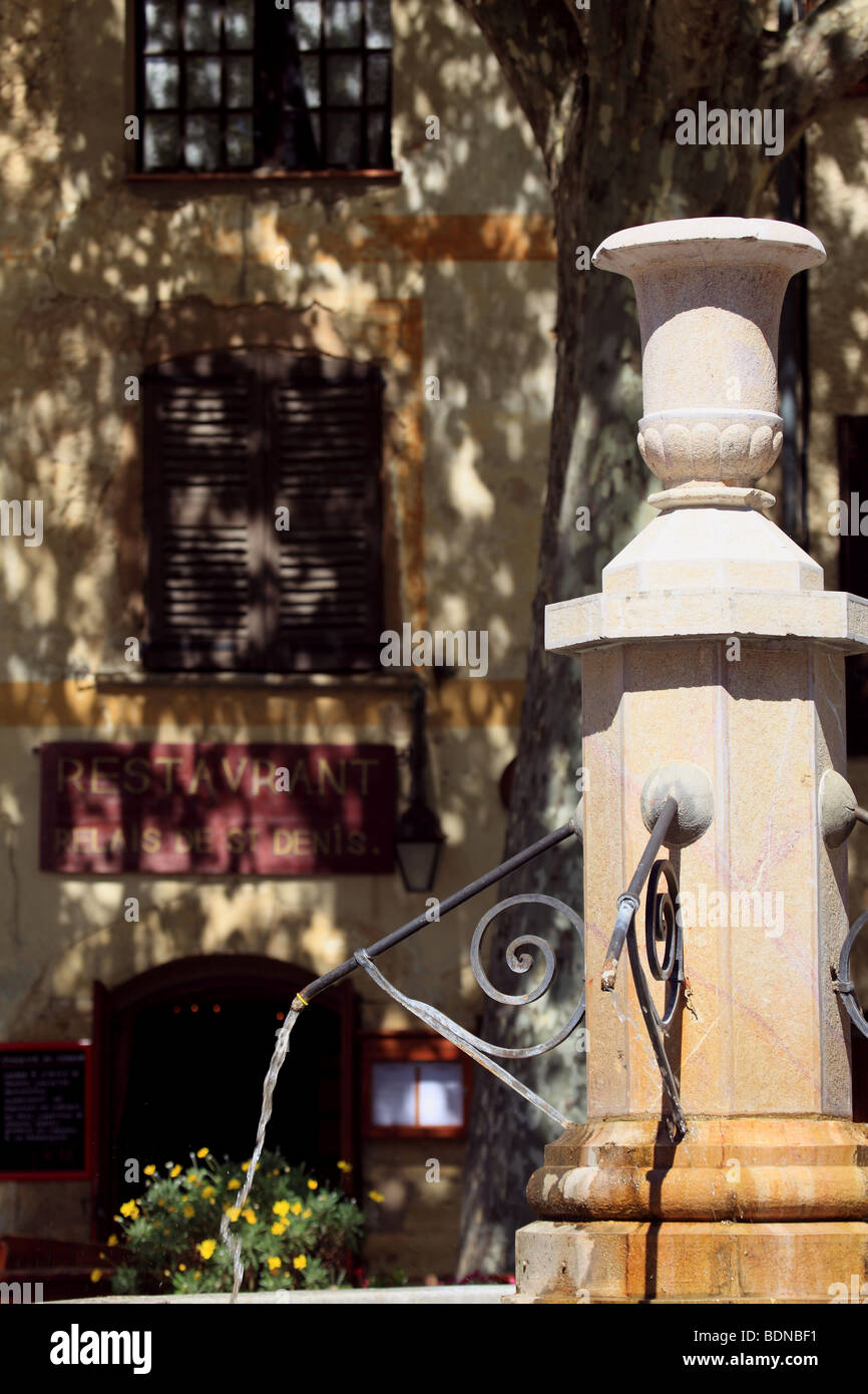 The little fountain in the picturesque provence village of Tourtour ...