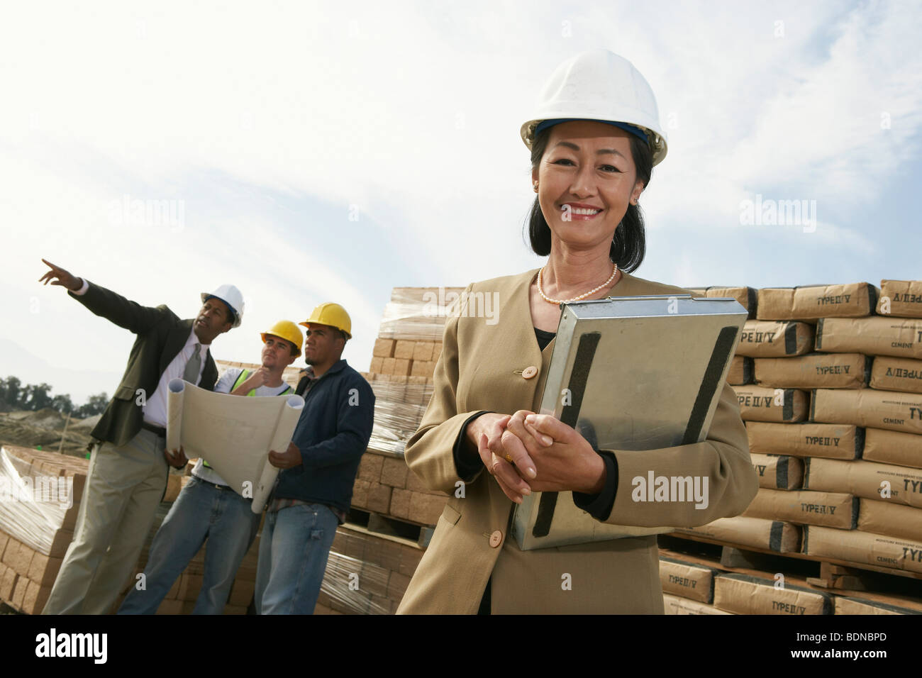 Surveyors on Construction Site Stock Photo - Alamy