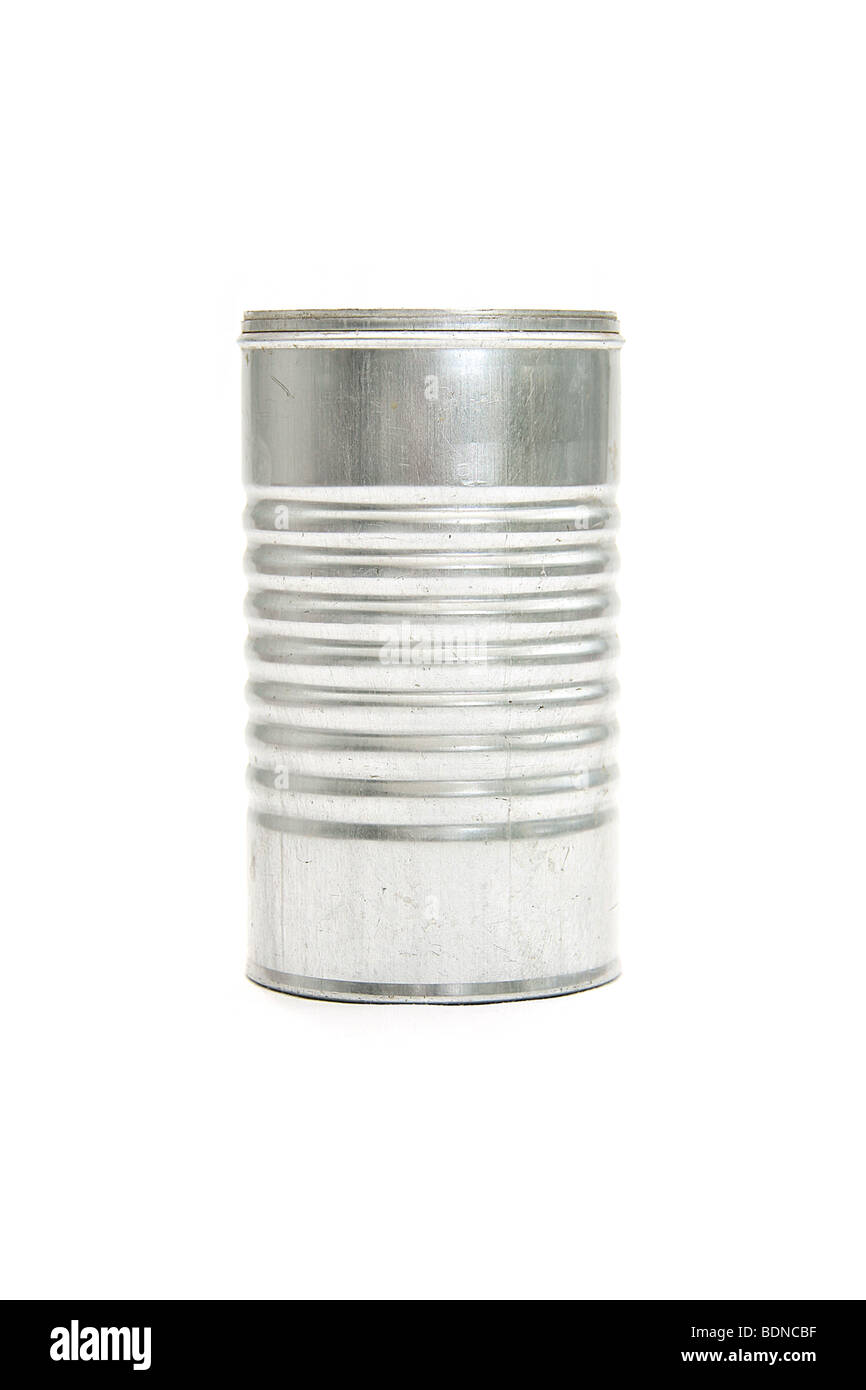 single aluminum tin on isolated background Stock Photo - Alamy