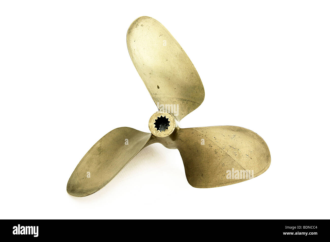 golden boat propeller on isolated background Stock Photo - Alamy