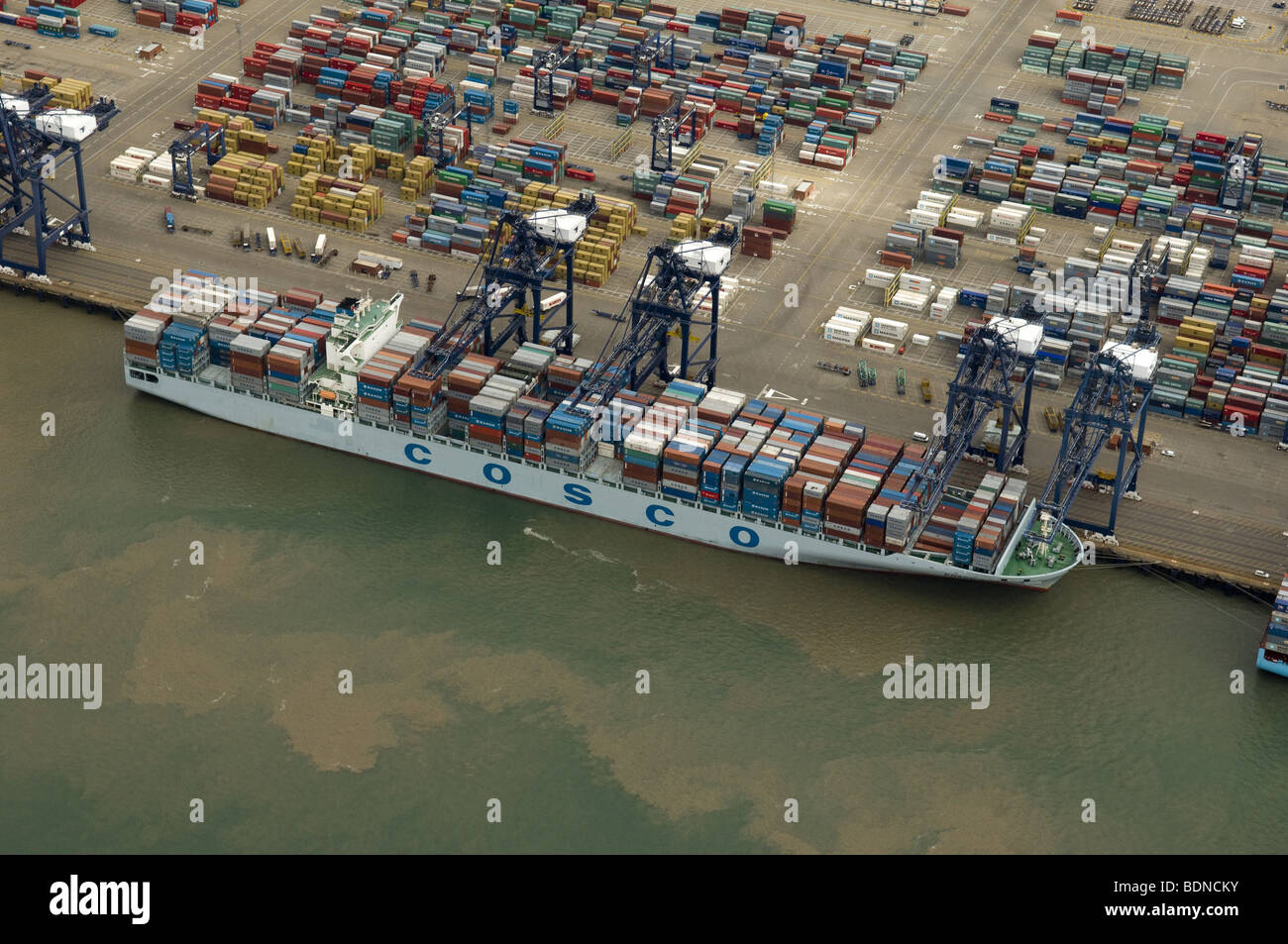 The Cosco Europe at the Port of Felixstowe UK Stock Photo - Alamy