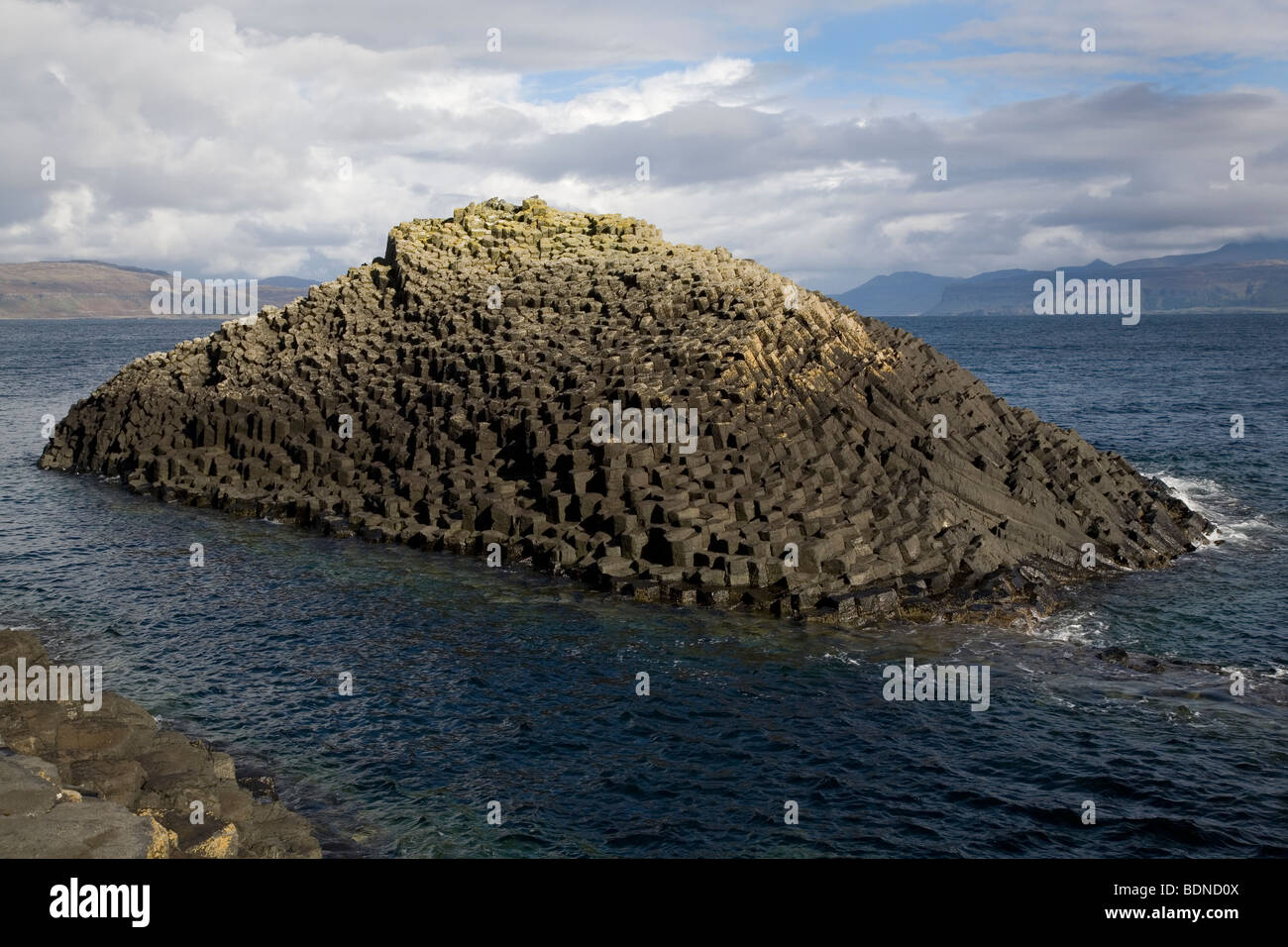 Am Buchaille basalt column formation off Staffa Island near Isle of ...