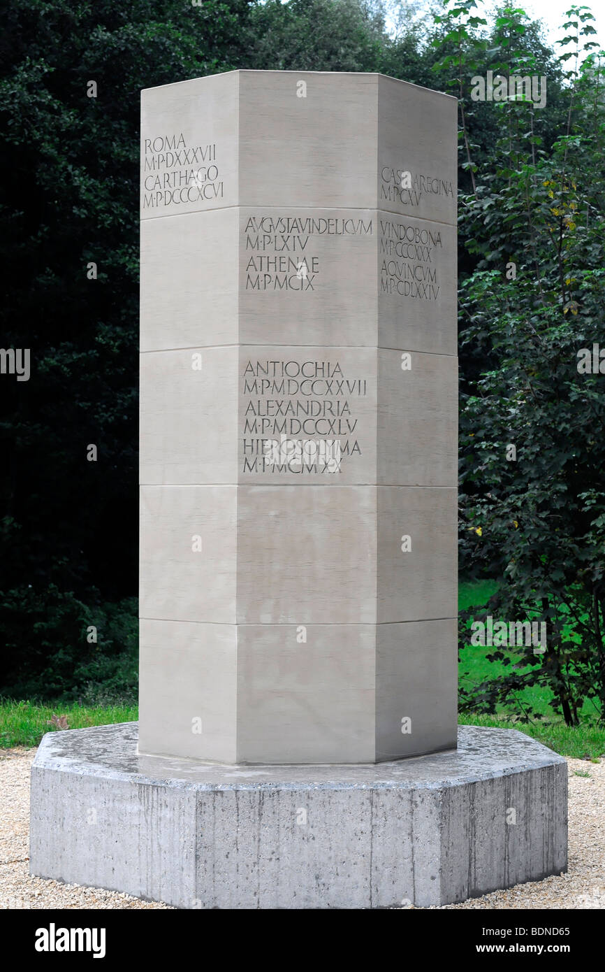Roman milestone, Limes, reconstruction in the Rotenbachtal valley ...