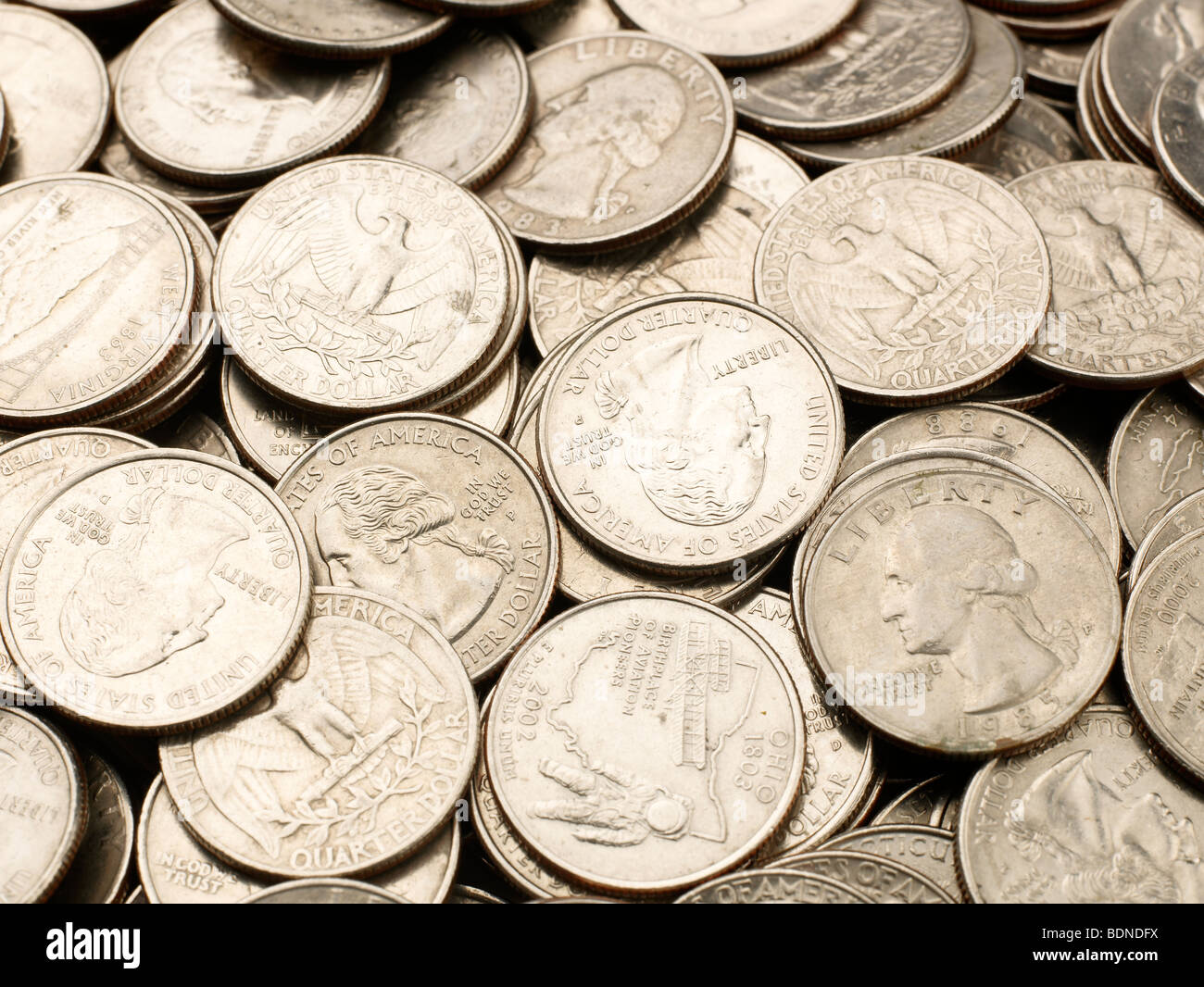 U.S. Coins Quarters horizontal Stock Photo - Alamy
