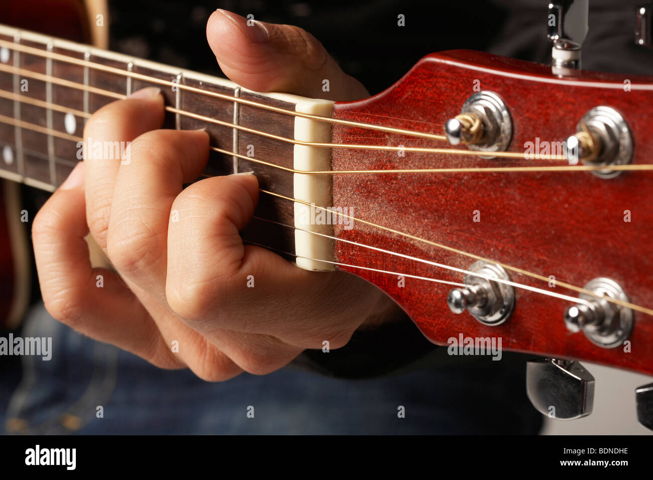 Guitarist Playing Acoustic Guitar Stock Photo - Alamy