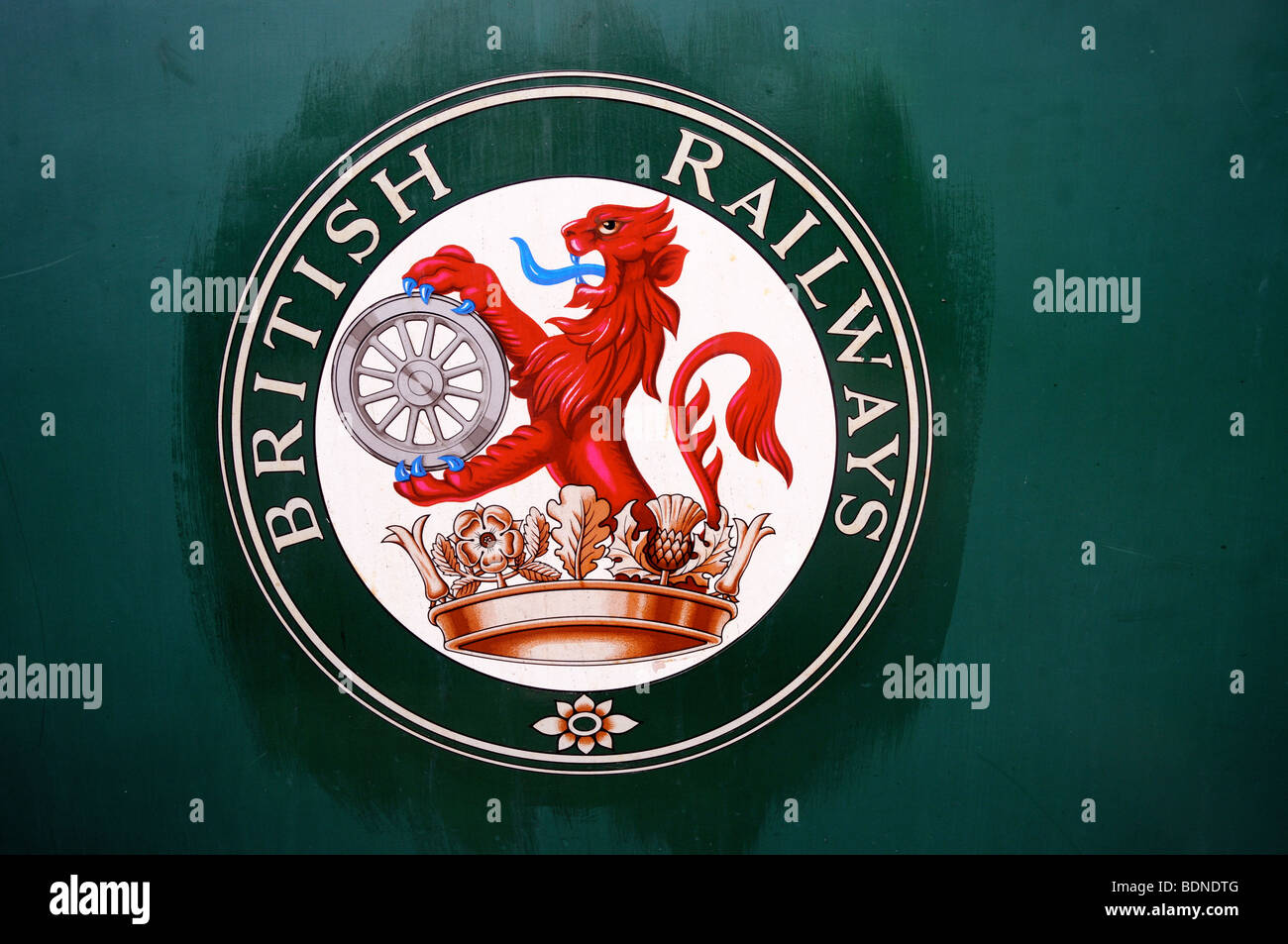 A British Railways sign on a railway coach at Swanage station in Dorset ...