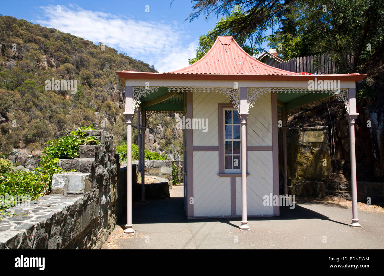 Building at the entrance to Cataract George, Launceston Tasmania Stock ...