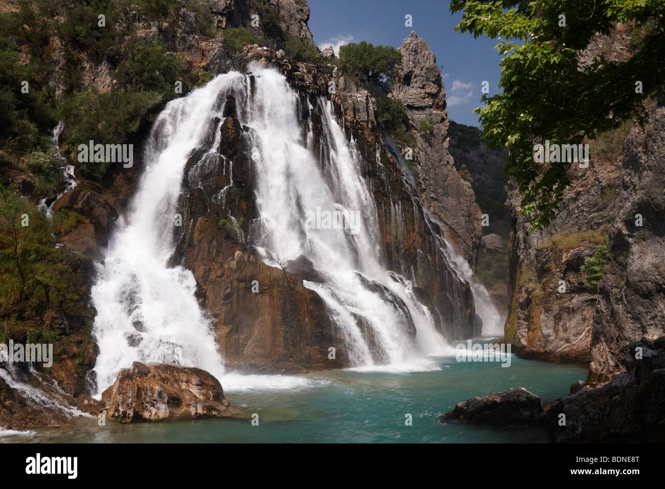 Alara Ucansu Selalesi River waterfalls near Alanya, Turkey Stock Photo ...