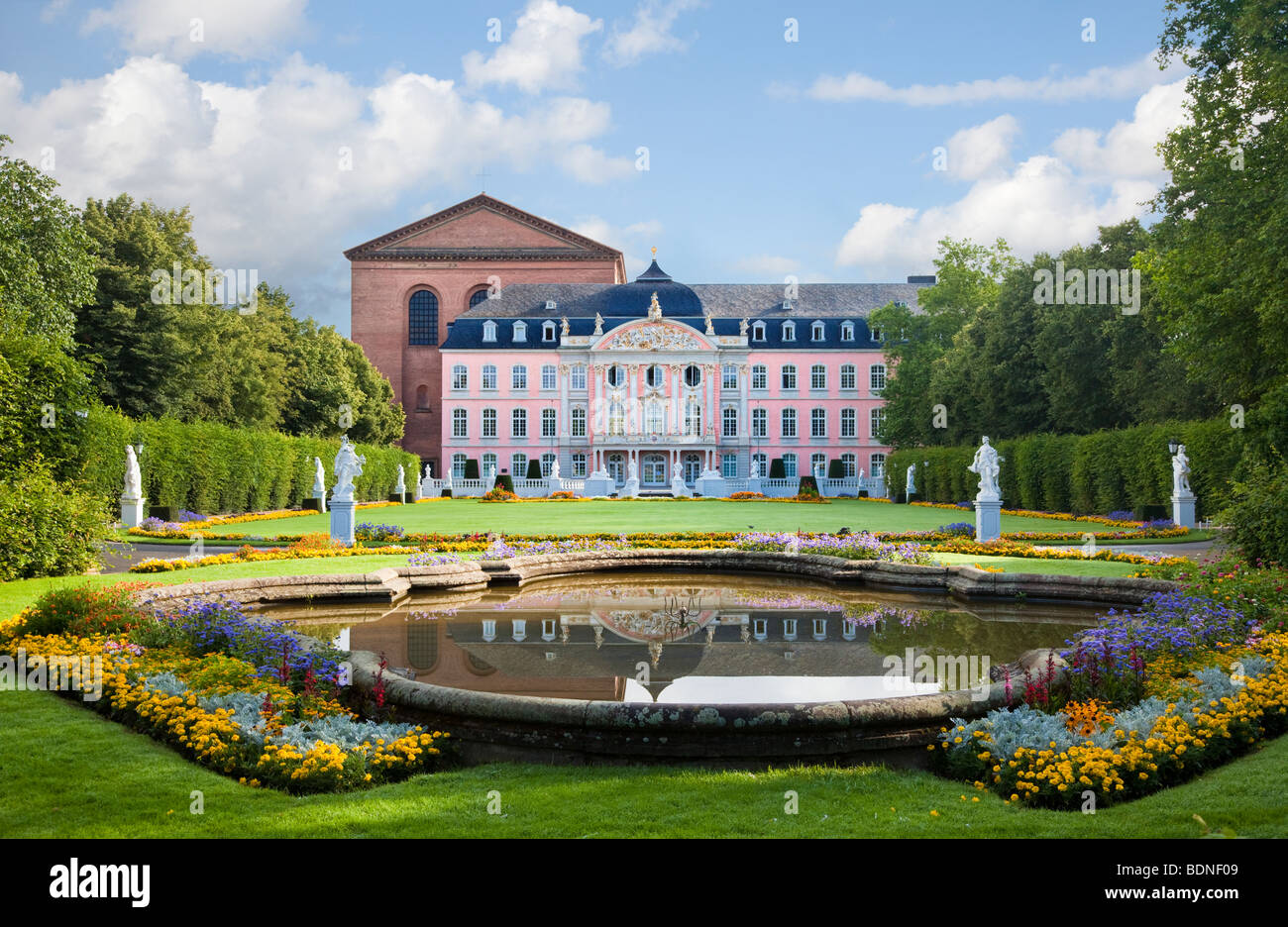 Palace of Trier, Germany, Europe with the Constantine Basilica behind ...