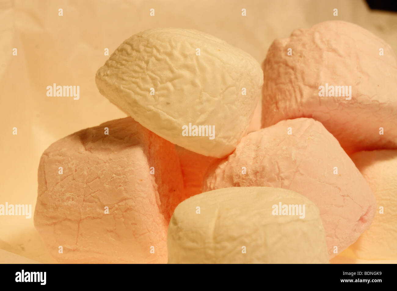 Pink and white marshmallows sweets candy Stock Photo - Alamy