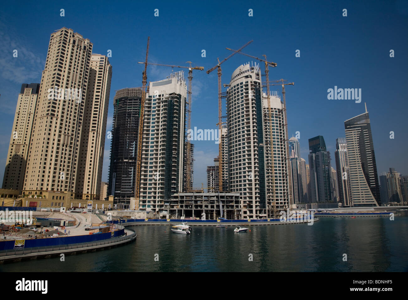 Dubai Marina development site construction building Stock Photo - Alamy