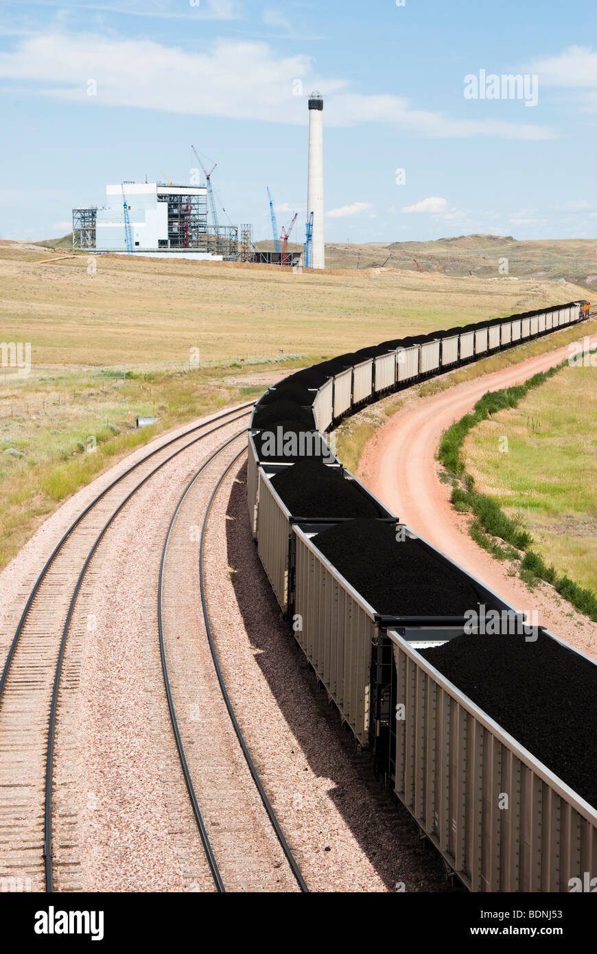 rail lines leading to the Dry Fork Station coal-fired power plant under ...
