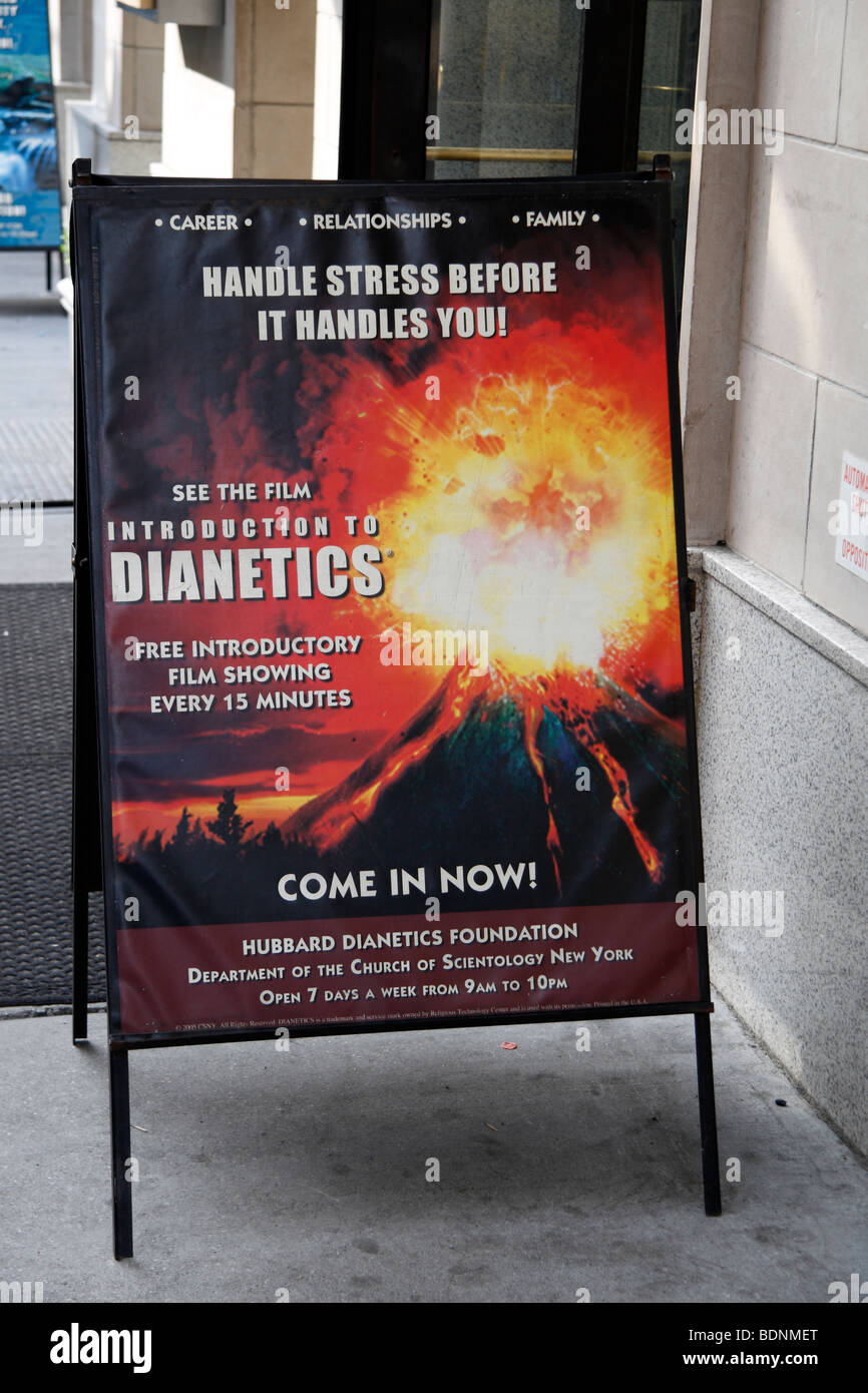 A display poster outside the Church of Scientology Stock Photo - Alamy