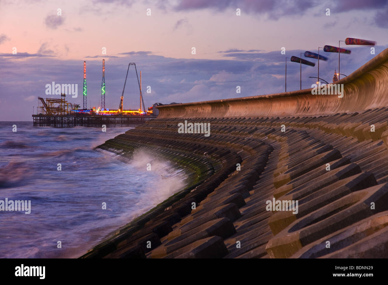 Blackpool south promenade beach defenses Stock Photo - Alamy
