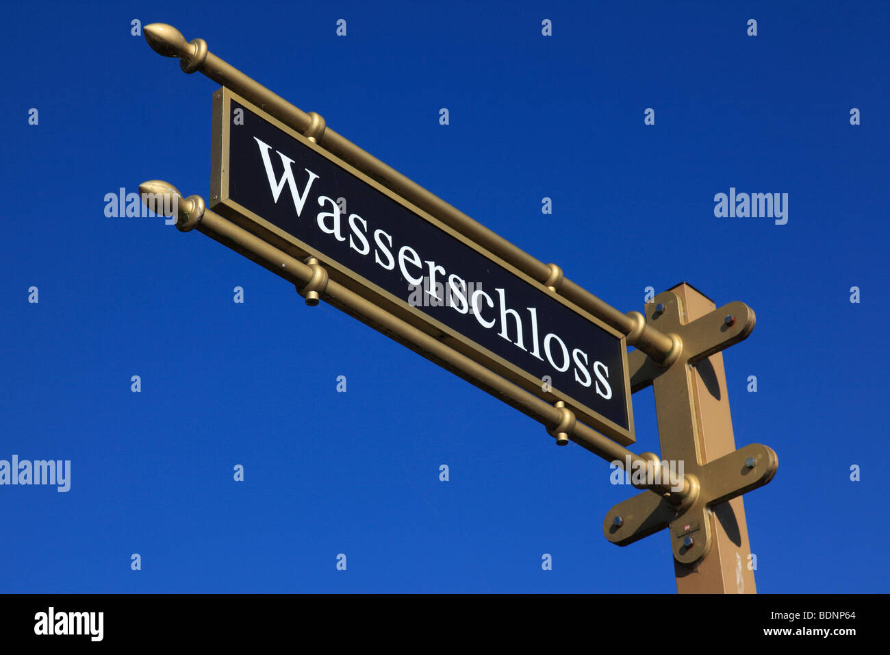 guidepost sign for "Wasserschloss" (water castle) Germany. Photo by ...