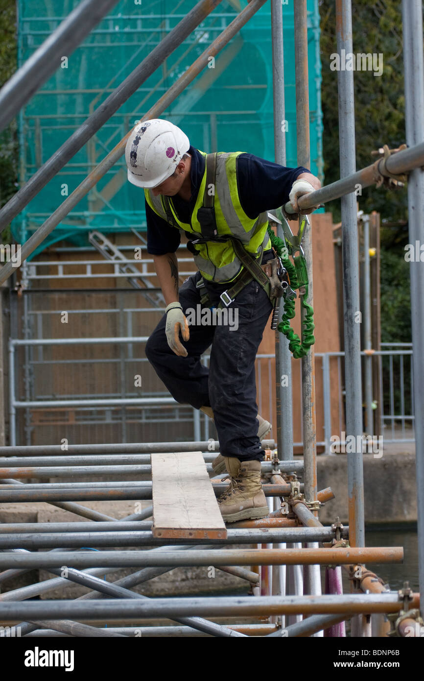building scaffold scaffolding site construction rig workers Stock Photo ...