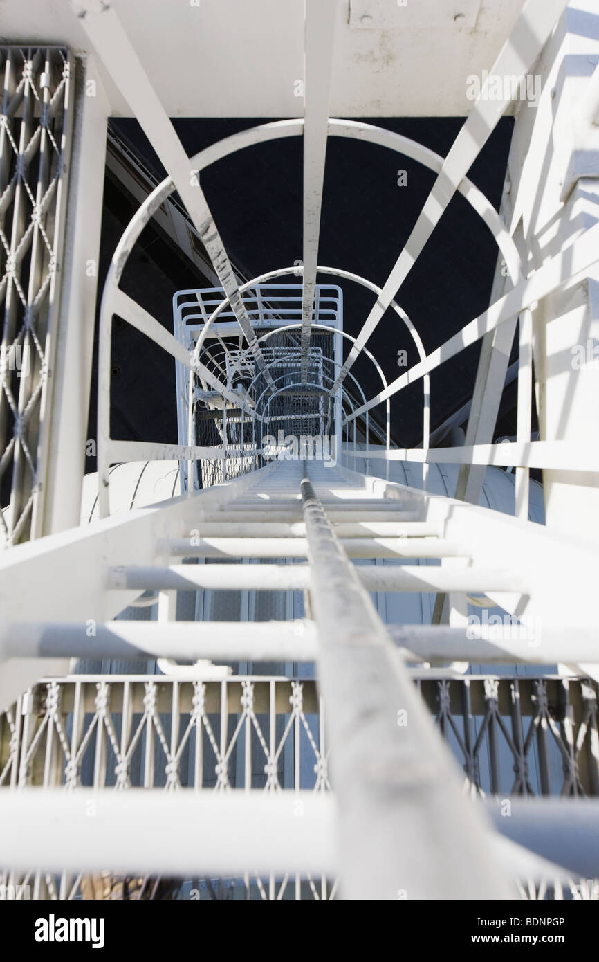 High angle view of emergency ladder on a digester Stock Photo - Alamy