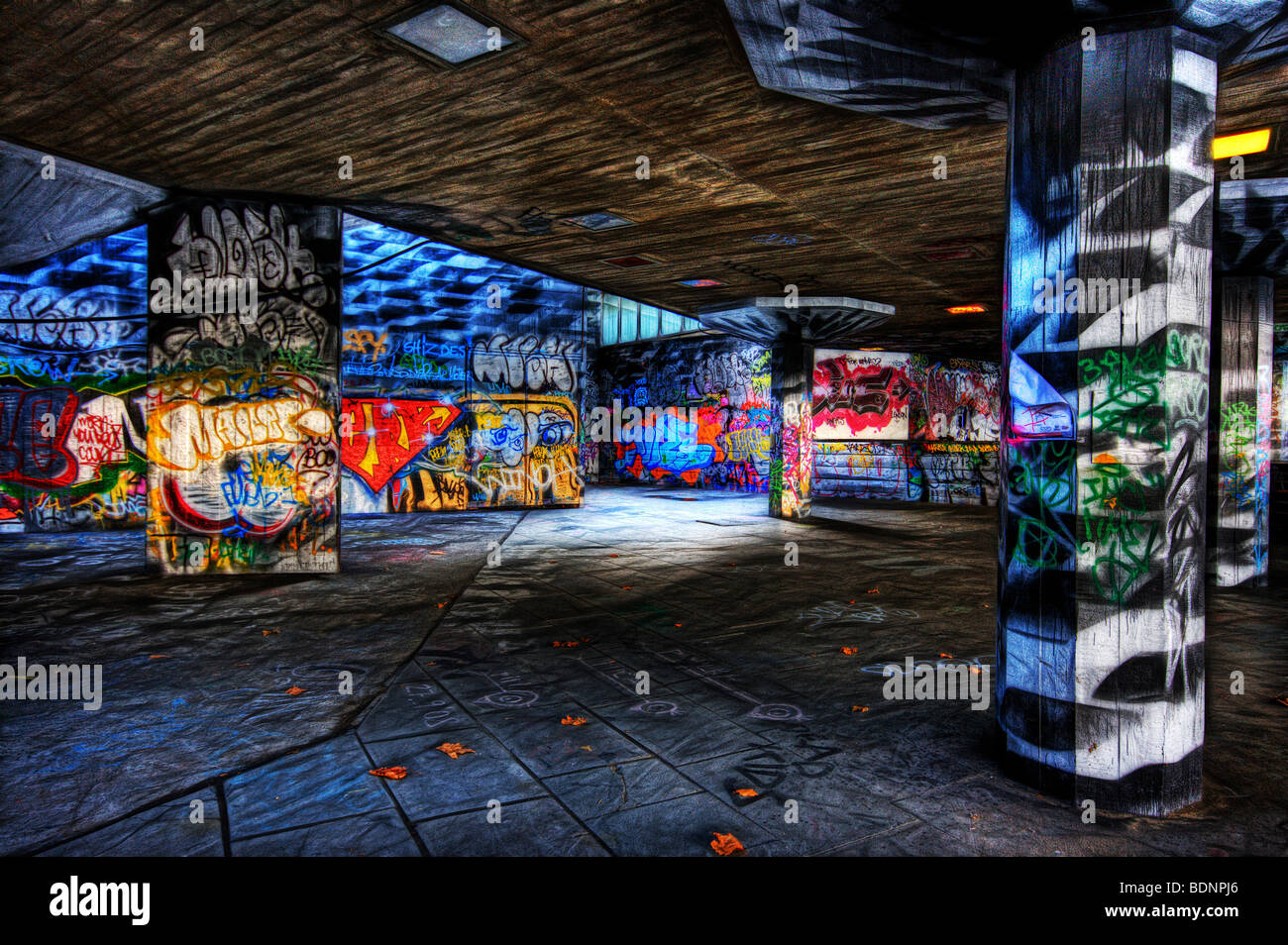 The underground skaters area underneath london's south bank national ...