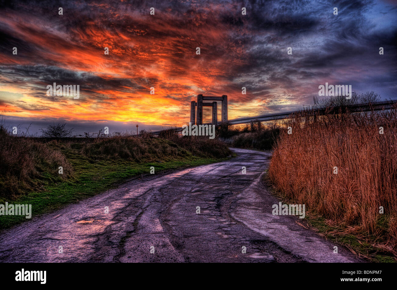 Kingsferry bridge at night hi-res stock photography and images - Alamy