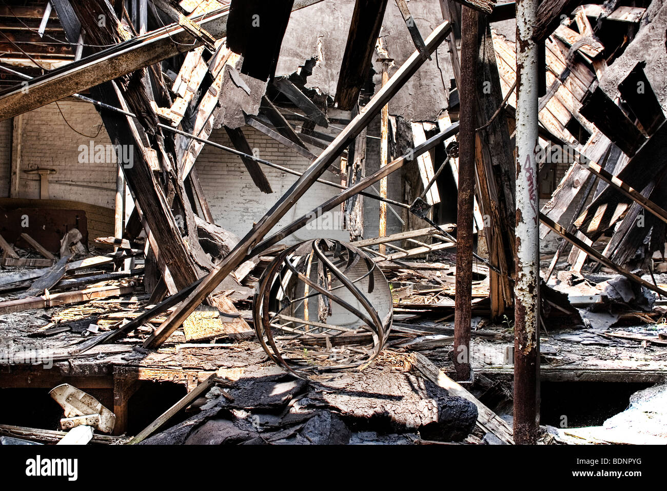 A collapsed ceiling Stock Photo - Alamy