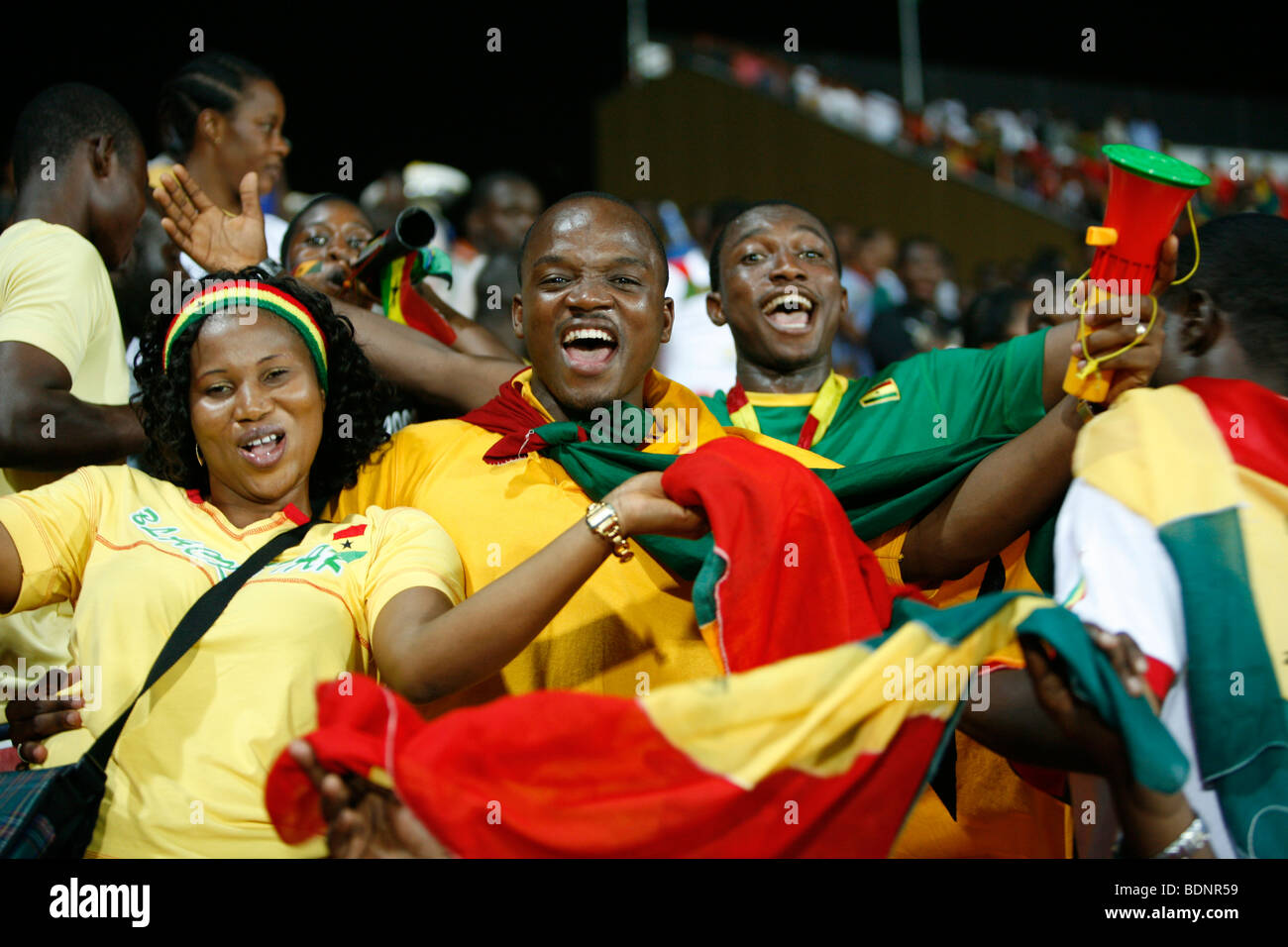 Fans celebrate Ghana's victory over the Ivory Coast in the 3rd place ...