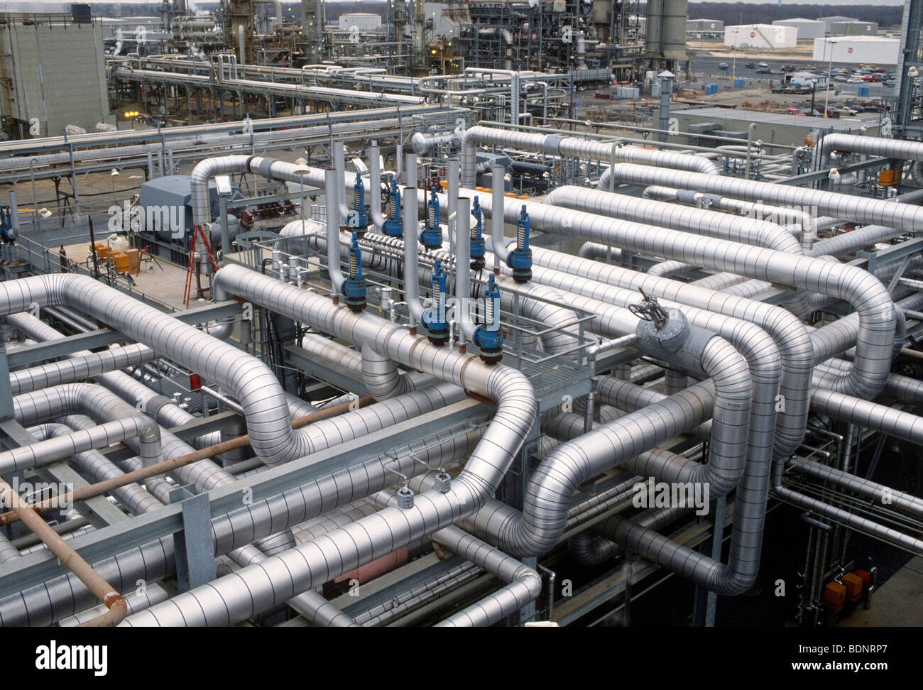 Maze of pipes in Philadelphia oil refinery Stock Photo, Royalty Free ...