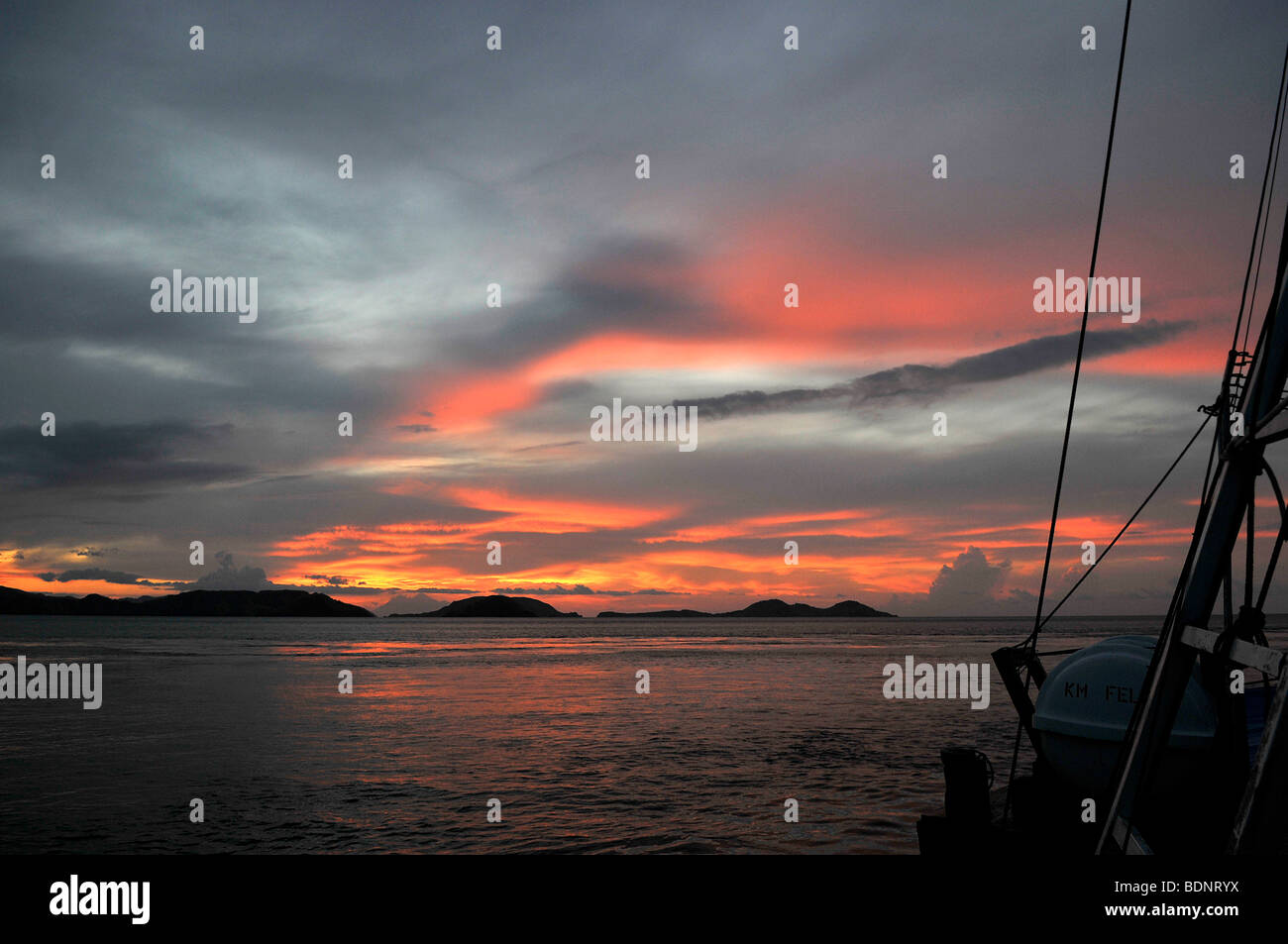 Sunset at one of the many Komodo islands, Komodo National Park ...