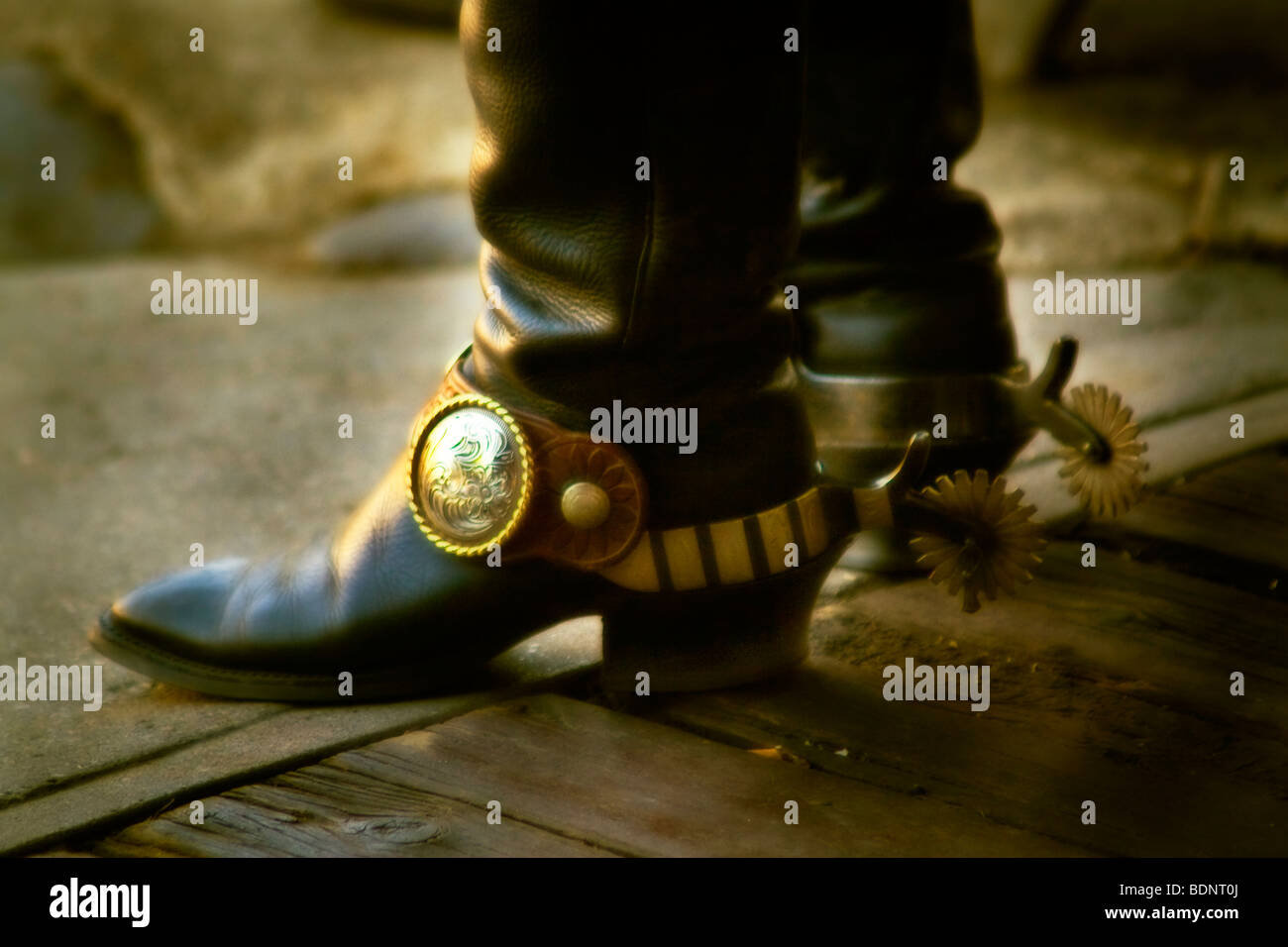 Cowboy boots with spurs Stock Photo - Alamy