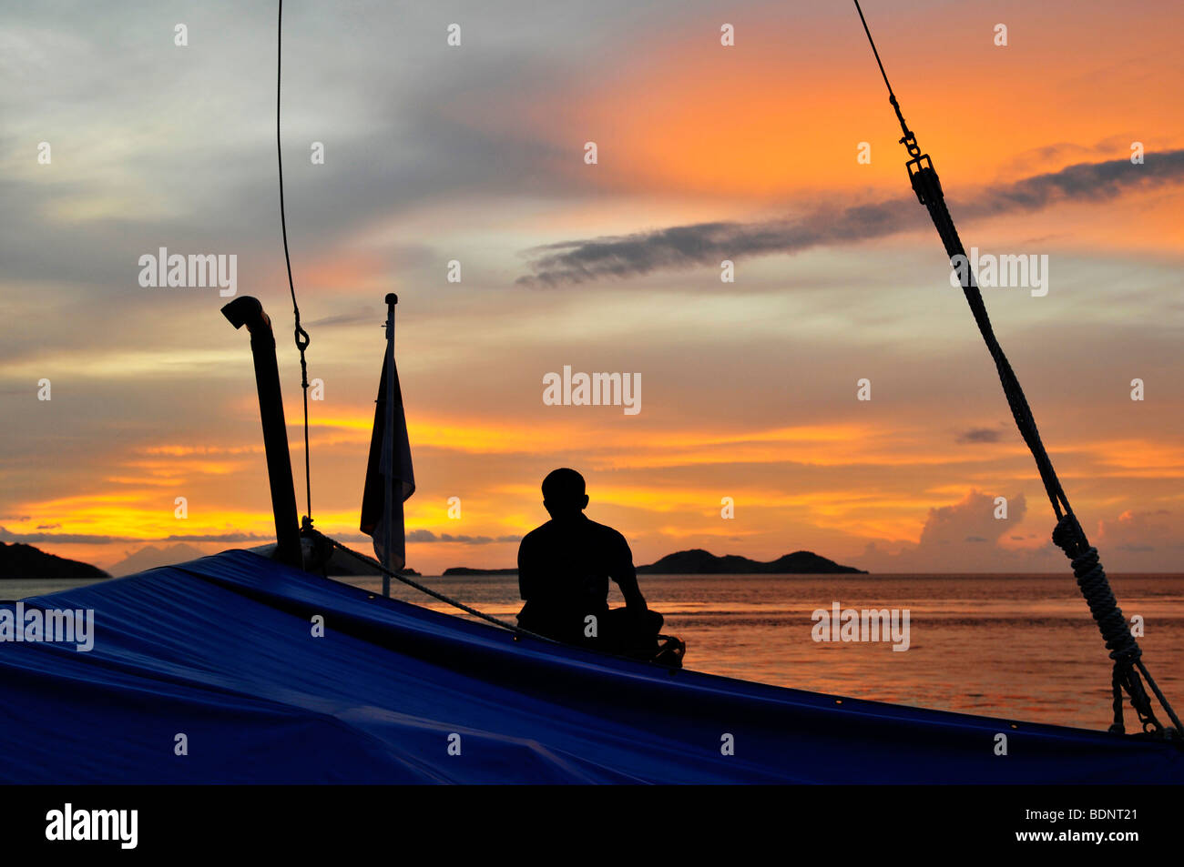 Sunset at one of the many Komodo islands, Komodo National Park ...