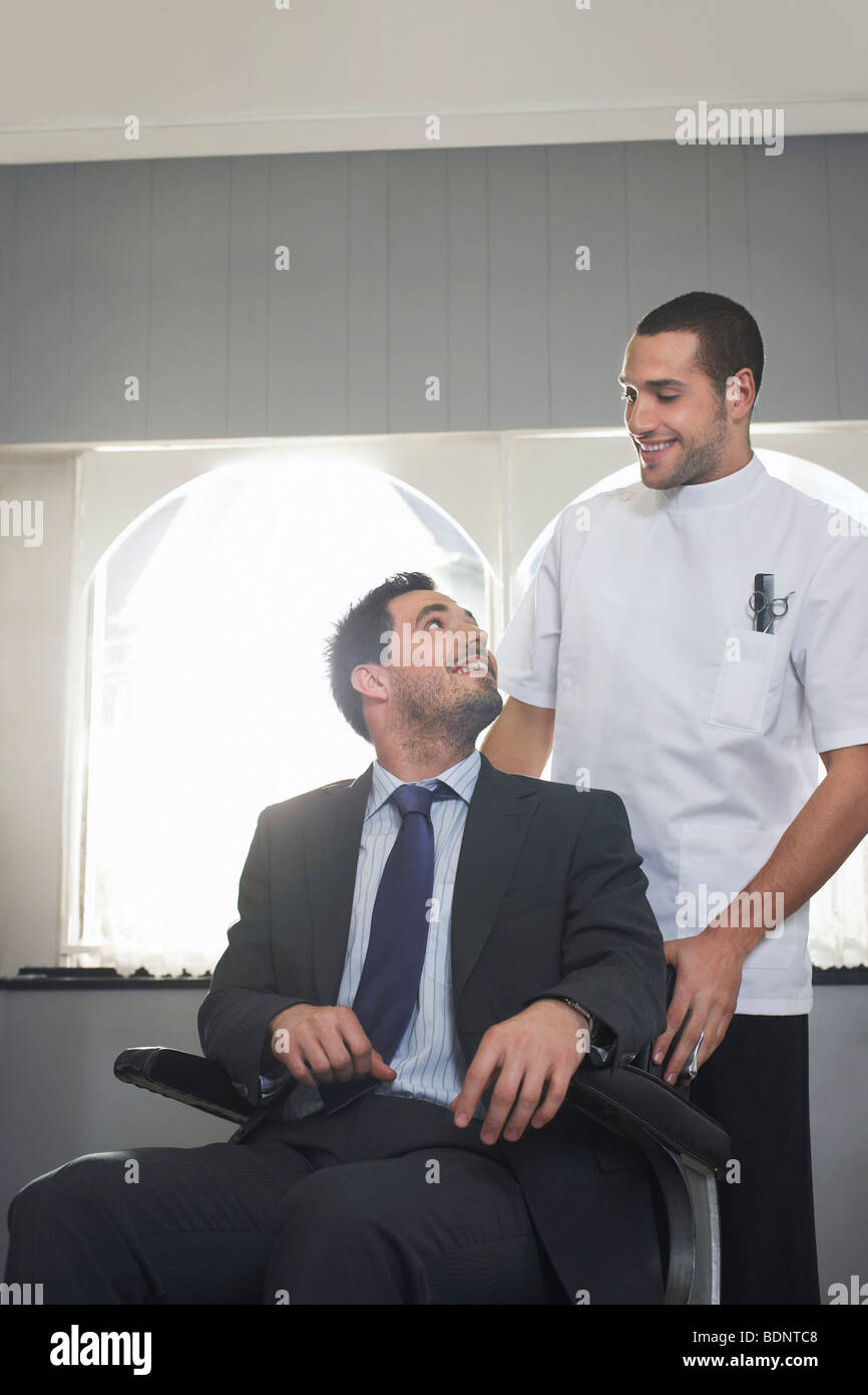 Barber dressed in black hi-res stock photography and images - Alamy