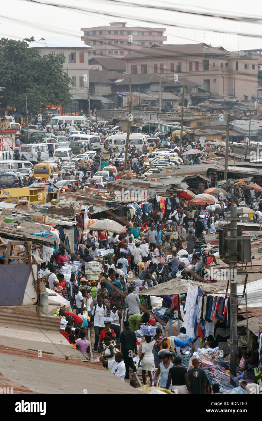 The very busy Kejetia Market in central Kumasi. Ghana. West Africa ...