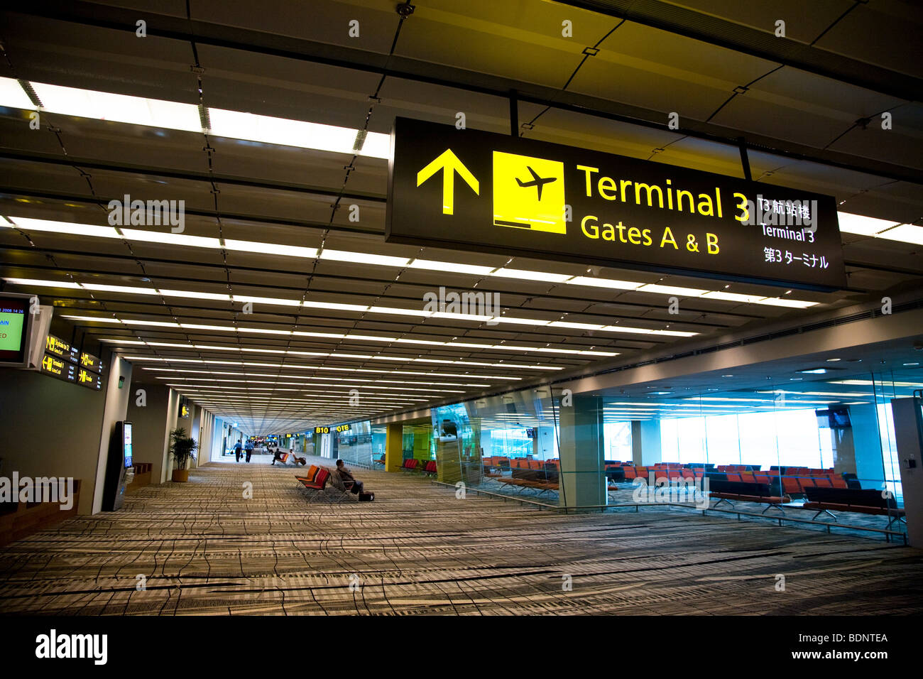 Singapore Terminal 3 Signage departures concourse Stock Photo - Alamy
